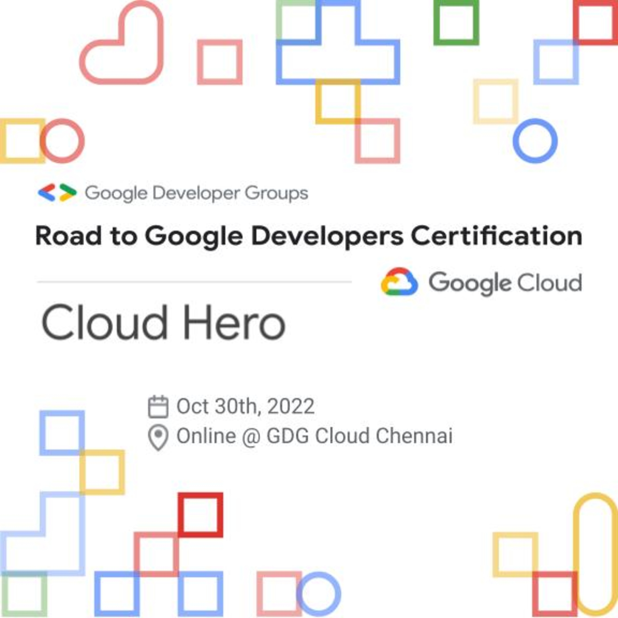 See Cloud Hero - BigQuery Analytics & Machine Learning at Google Developer Groups GDG Cloud Chennai